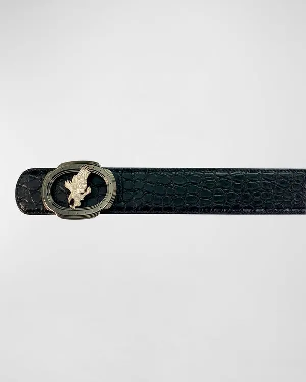 Stefano Ricci Signature Eagle Crocodile Leather Belt