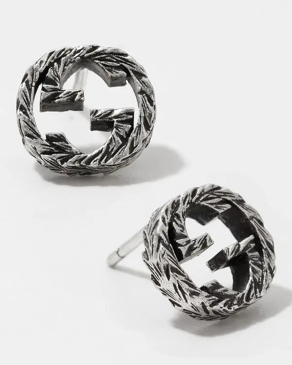 Gucci Interlocking G Stud Earrings - Silver