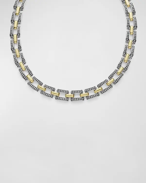 Lagos High Bar Two-tone Collar Necklace
