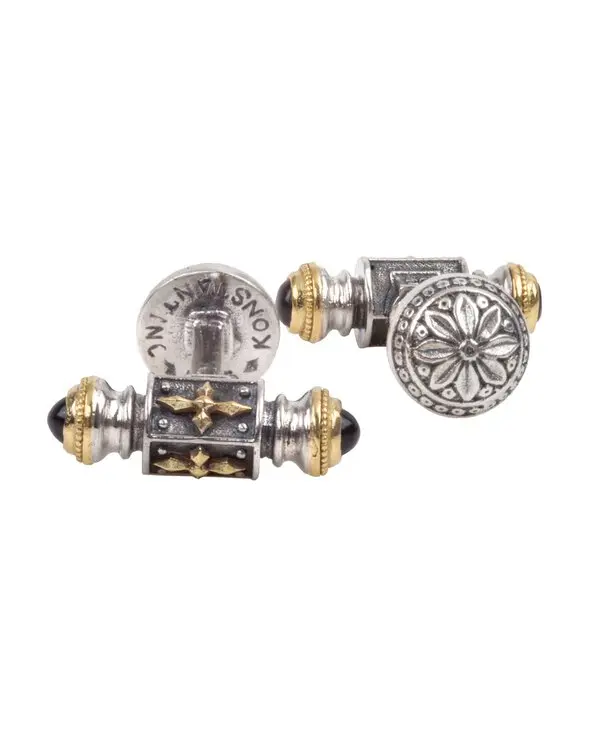 Konstantino Stavros Sterling 18k Gold Cuff Links - Silver