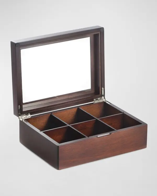 BEY-BERK Personalized Wooden Tea Box