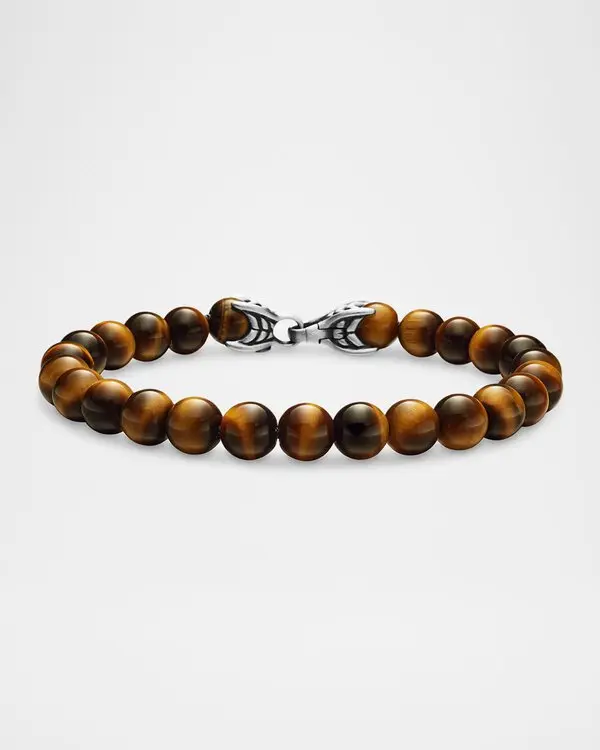 David Yurman 8mm Spiritual Bead Bracelet - Tigers Eye