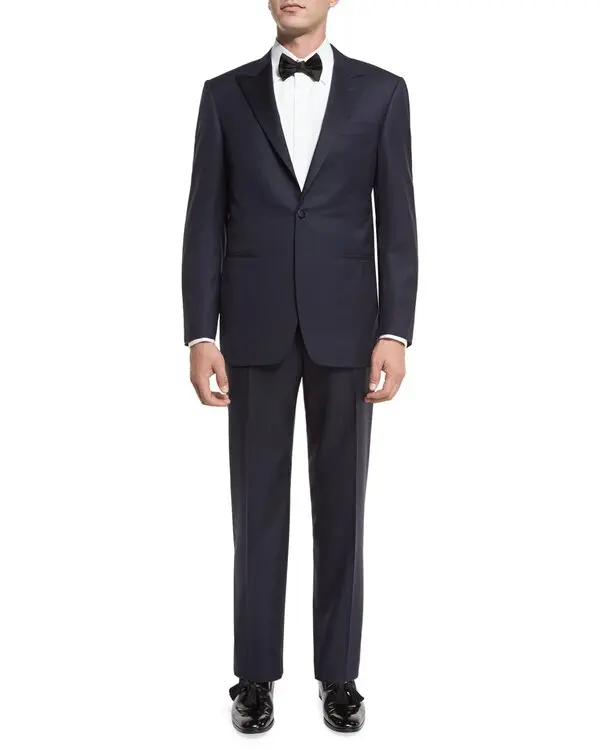 Canali Super 150s Wool Tuxedo Suit, Navy