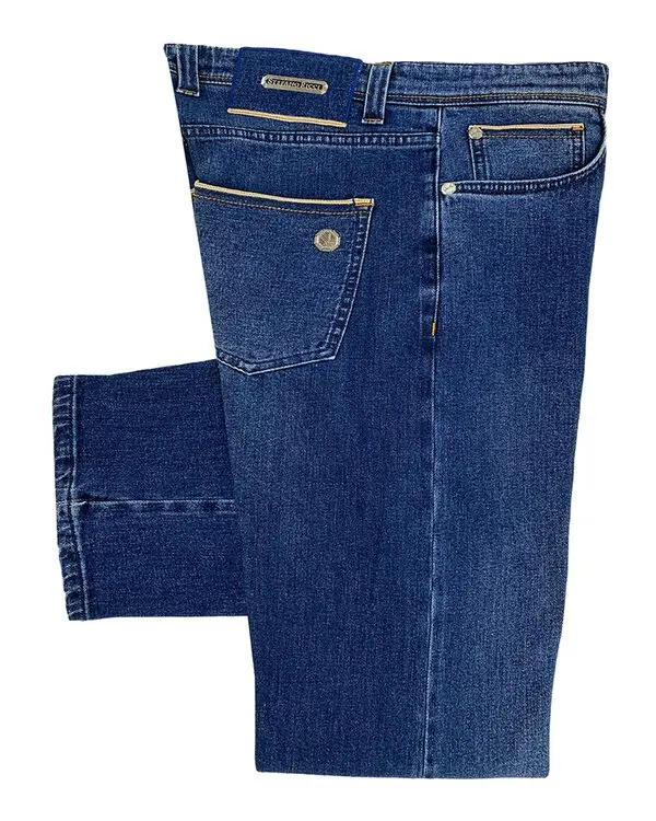 Stefano Ricci Medium-wash Jeans W/ Contrast Trim