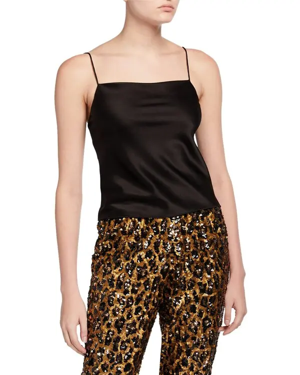 Alice + Olivia Harmon Drapey Tank - Black