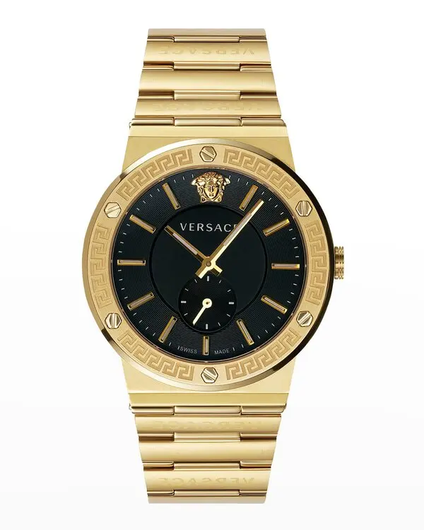 Versace 41mm Greca Logo Bracelet Watch - Gold | Editorialist