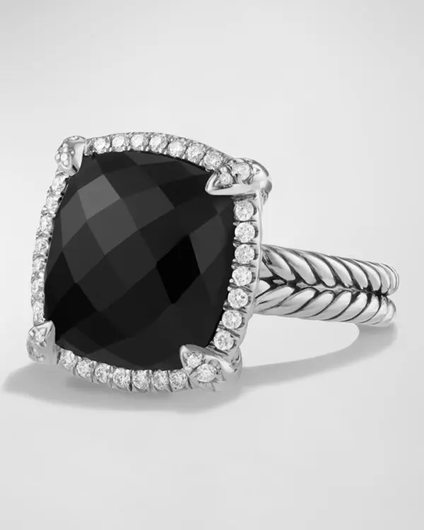 David Yurman 14mm Chatelaine Ring With Diamonds