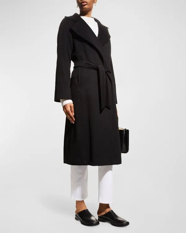 Max Mara Manuela Belted Camel Hair Coat - Black