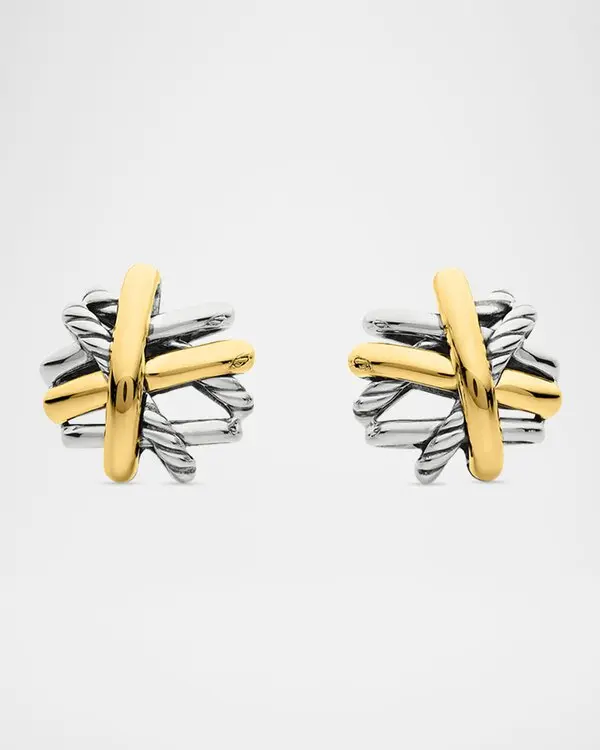 David Yurman Crossover Stud Earrings - Two Tone