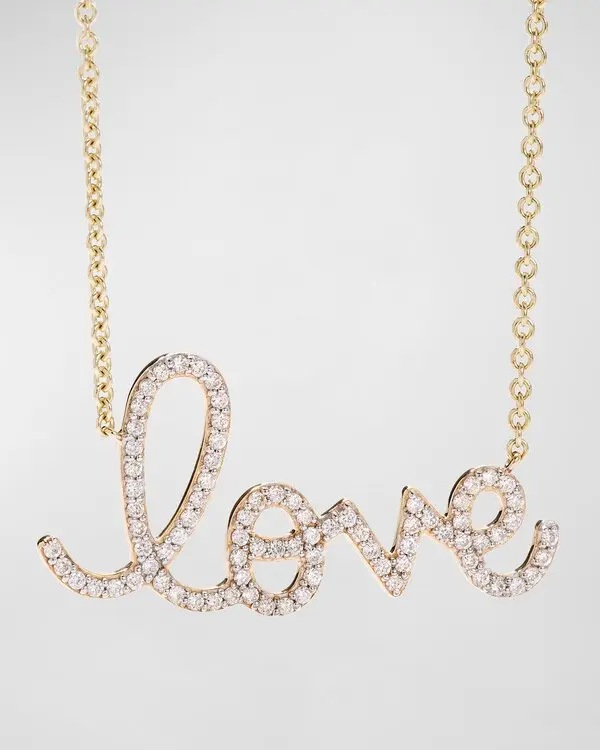 SYDNEY EVAN 14k Diamond "love" Script Necklace - Multi