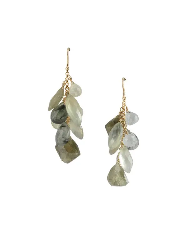 DEVON LEIGH Prehnite And Garnet Earrings