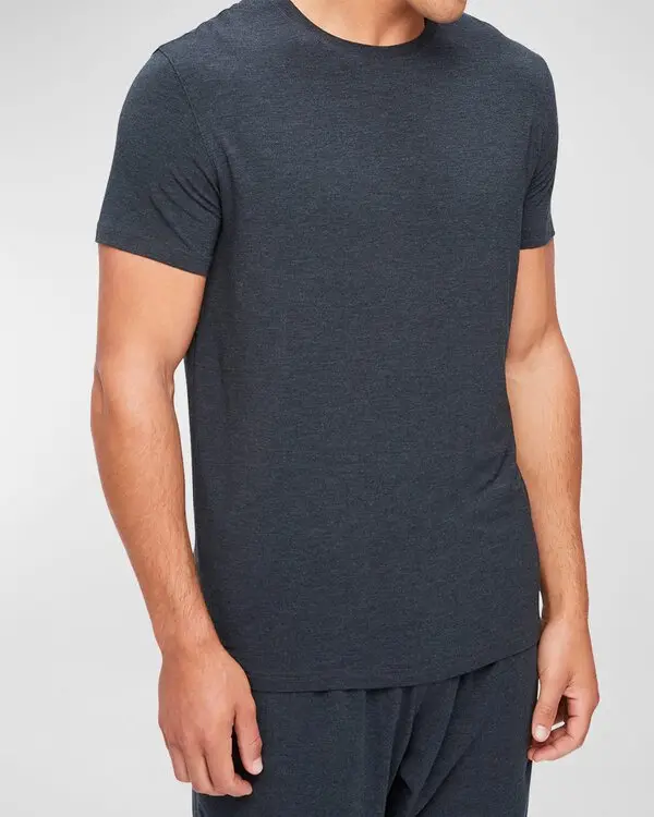 Derek Rose Marl Crewneck Short-sleeve Knit Tee - Anthracite