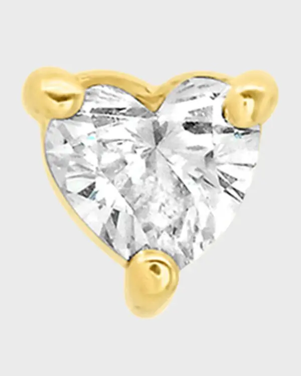 JENNIFER MEYER Heart-cut Diamond Stud Earring