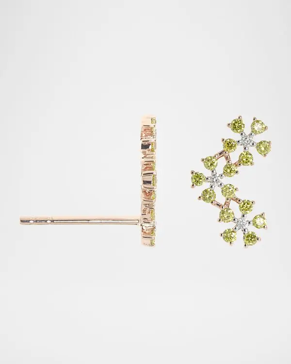 STEVIE WREN 14k Rose Gold Daisy Climber Earring - Diamond