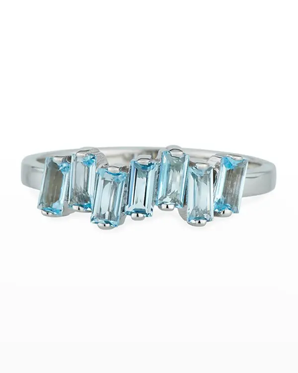SUZANNE KALAN 14k White Gold Amalfi Wave Gemstone Ring - Light Blue