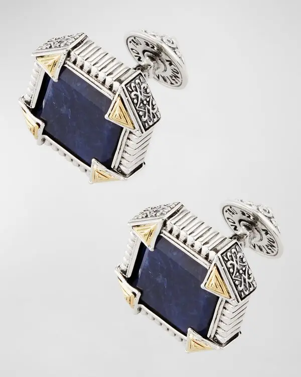 Konstantino Silver 18k Gold Cuff Links With Sodalite