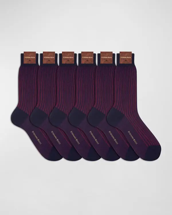 Stefano Ricci 6-pack Of Cotton Crew Socks - Multi Pattern