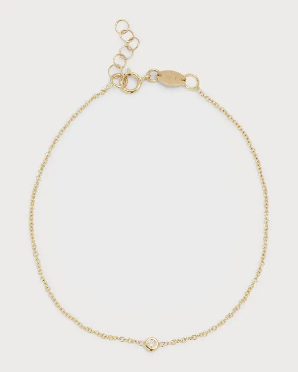 ZOE LEV 14k Diamond Bezel Bracelet - Gold