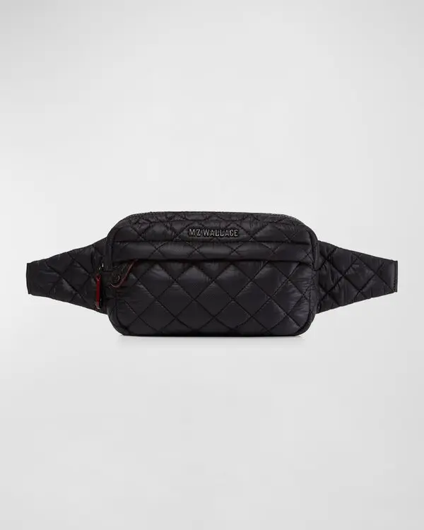 Mz Wallace Metro Quilted Nylon Belt Bag - Black