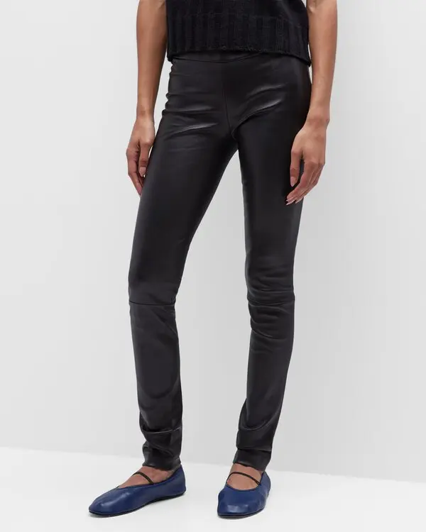 THE ROW Moto Leather Leggings
