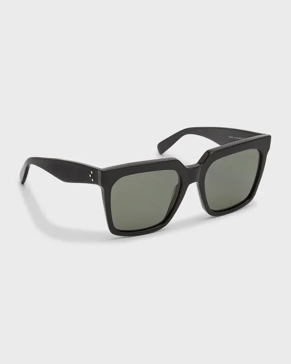 Celine - Square Acetate Sunglasses w/ Side Studs CELINE EYEWEAR Triomphe square-frame tortoiseshell acetate  main image 4