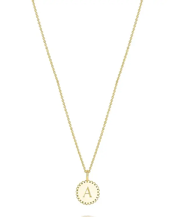 Sarah Chloe Madi 14k Initial Medallion Necklace Gold Editorialist