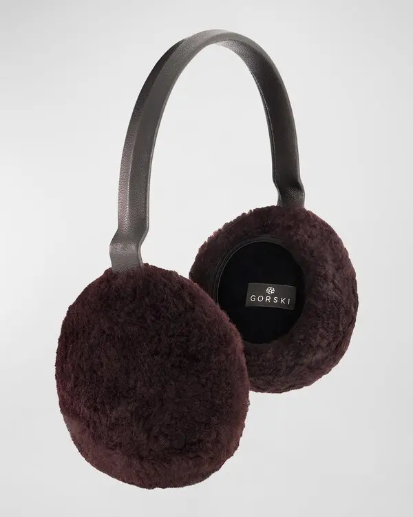 Gorski Lamb Shearling Earmuffs - Burgundy