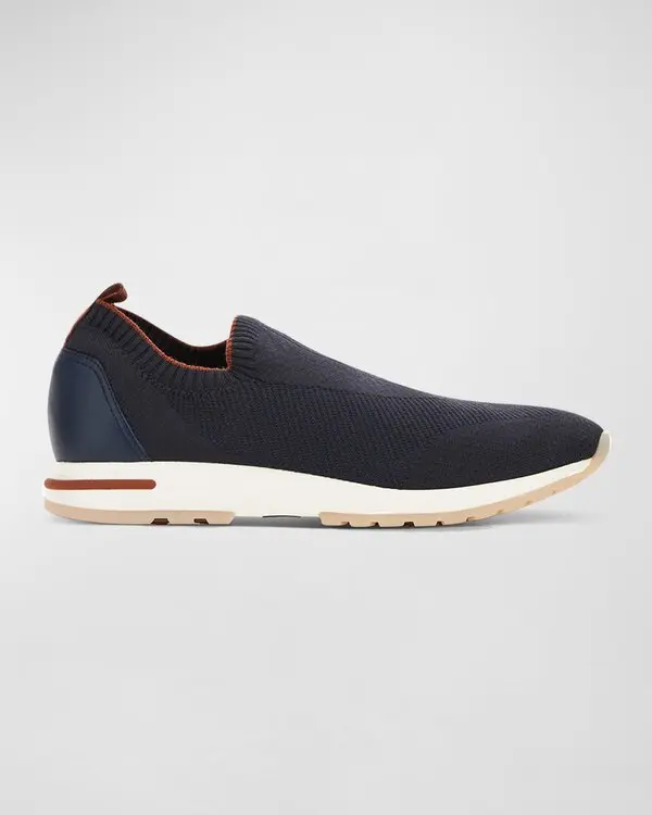 Loro Piana 360 Lp Flexy Walk Wish Knit Sneakers - Dark Blue
