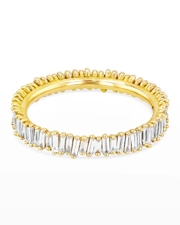 SUZANNE KALAN 18k Gold Diamond Mini Classic Fireworks Eternity Ring - Yellow Gold