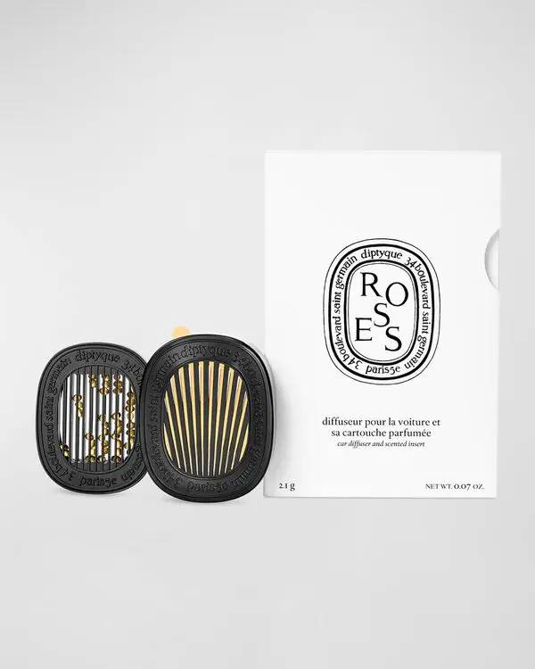 DIPTYQUE Roses Car Fragrance Diffuser And Refill Insert Set, 0.07 Oz