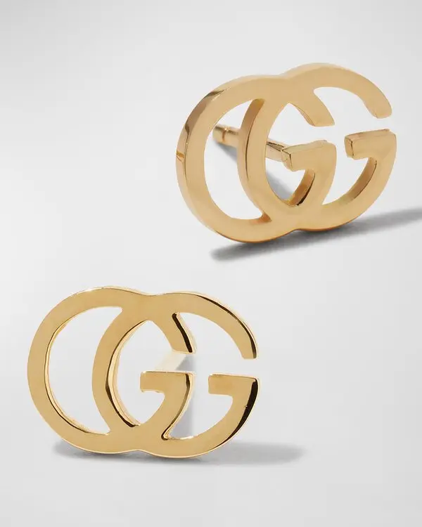 Gucci 18k Running G Stud Earrings - Gold