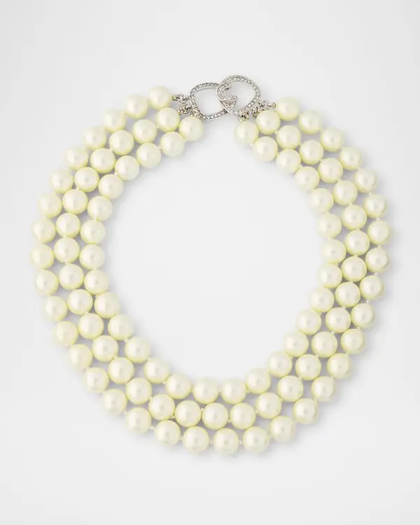 KENNETH JAY LANE 3-row Pearly Necklace