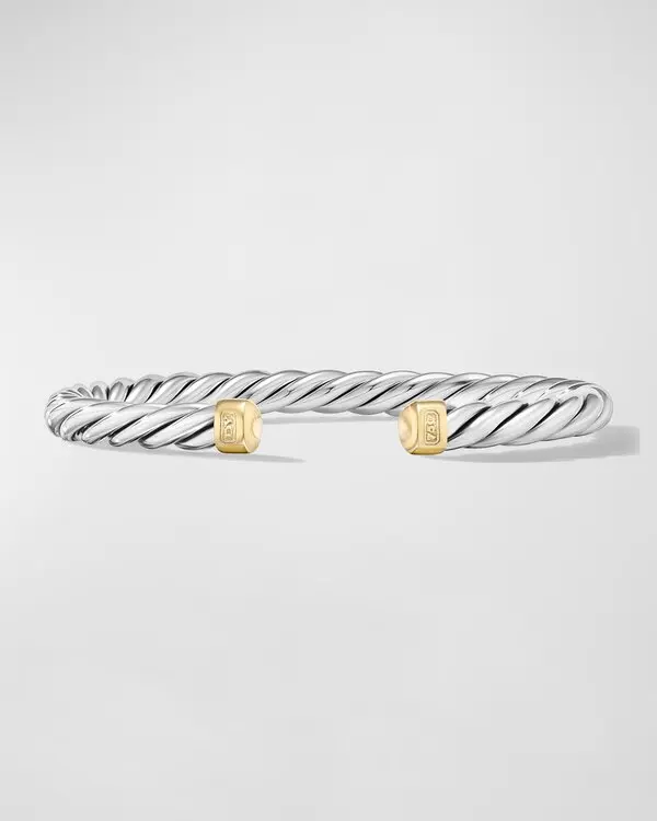 David Yurman 6mm Cable Cuff Bracelet - Silver/gold
