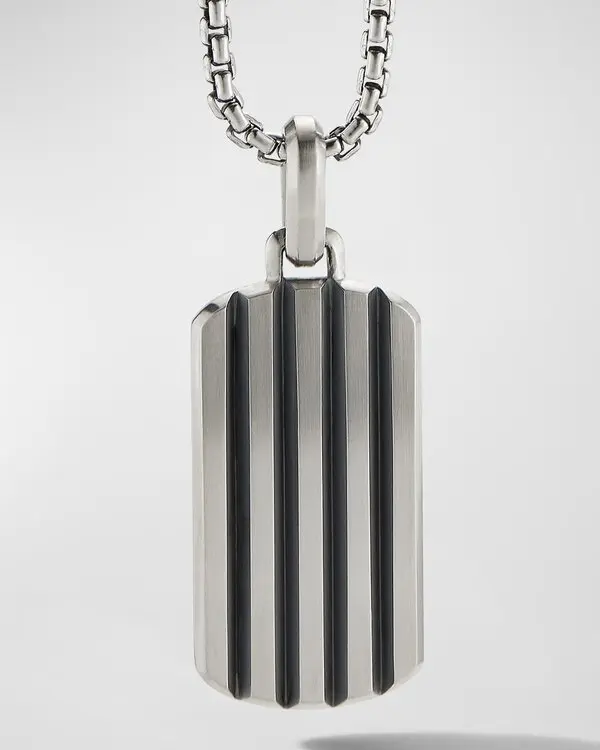 David Yurman Beveled Tag 35mm Pendant - Silver