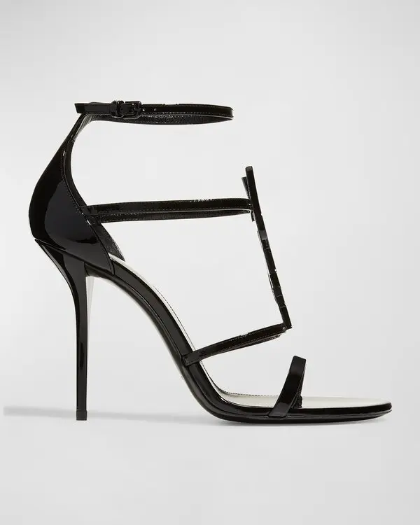 Saint Laurent 100mm Opyum Patent Leather Sandals