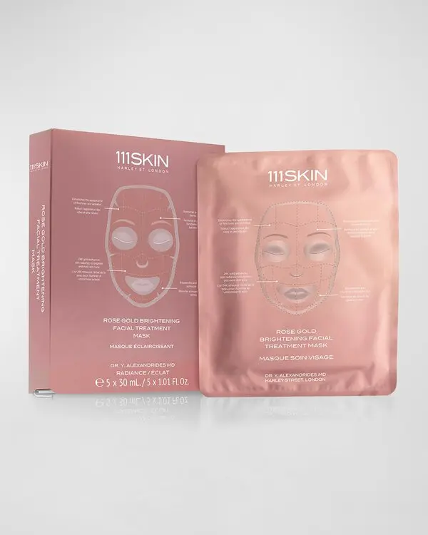 111SKIN Rose Gold Brightening Facial Treatment Mask Box, 5 Count - One-color