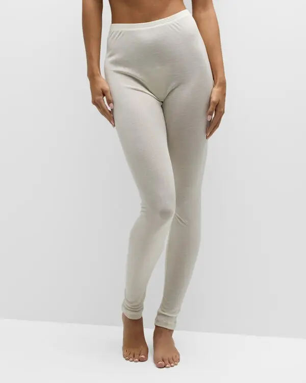 Hanro Silk Leggings - Pale Cream
