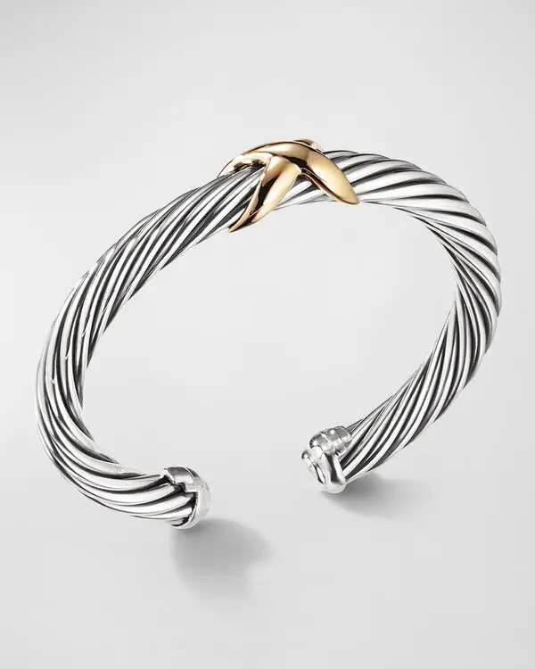David Yurman Cable Bracelet With Gold - Silver & Gold