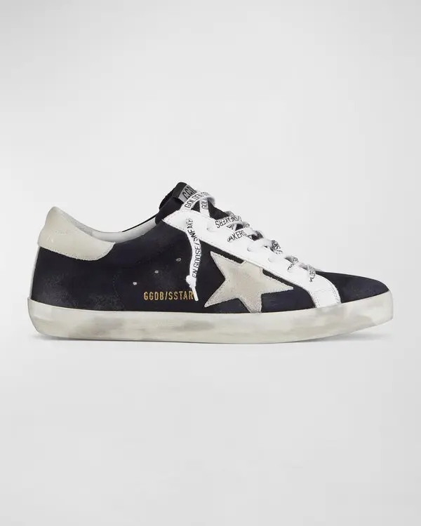 Golden Goose Super Star Suede Low-Top Sneakers Night Blue/Ice