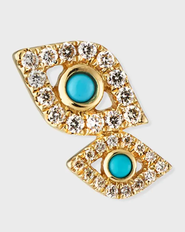 SYDNEY EVAN 14k Double Evil Eye Stud Earring
