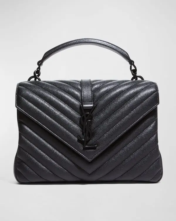 Saint Laurent College Medium Flap Bag - Black
