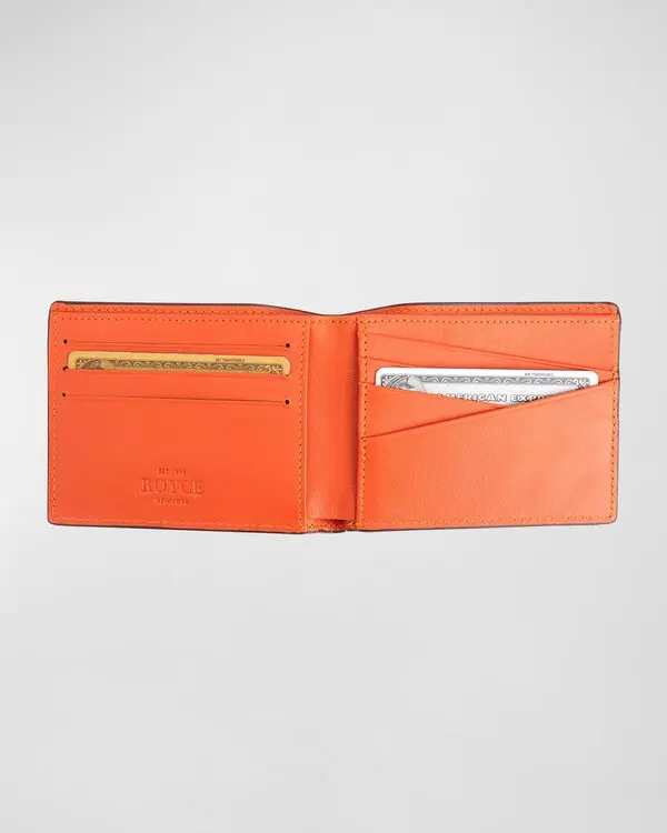 ROYCE NEW YORK Rfid Blocking Bifold Wallet - Brown And Orange