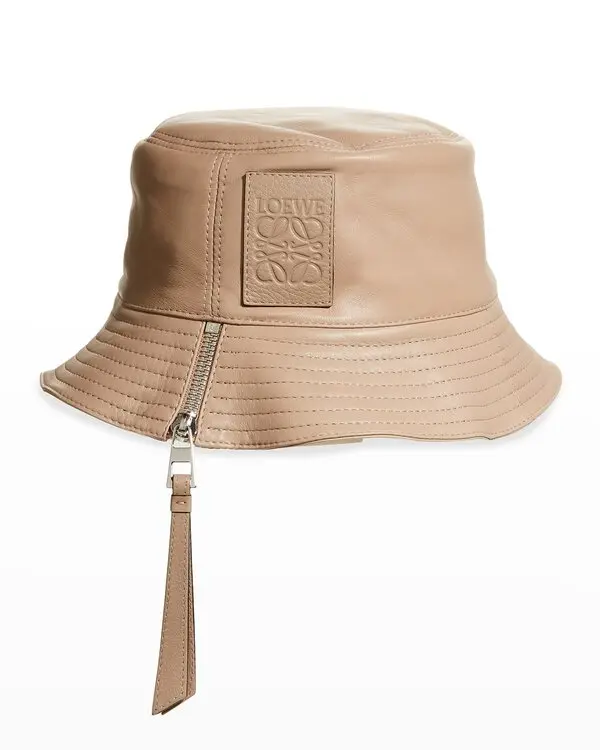 Loewe Fisherman Leather Bucket Hat - Sand | Editorialist