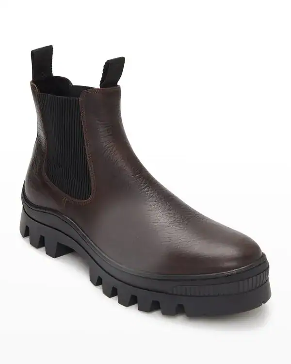Karl Lagerfeld Paris Lug-Sole Leather Chelsea Boots - Brown  display picture 2