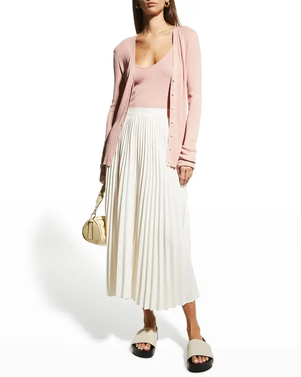 Co Pleated Midi Skirt - Ivory