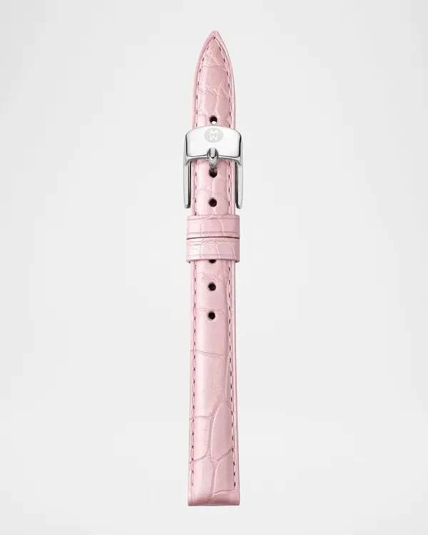 Michele 14mm Alligator Watch Strap - Lilac