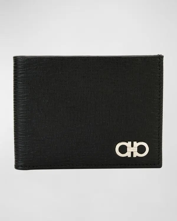 FERRAGAMO Revival Gancini Bi-fold Leather Wallet, /red - Black