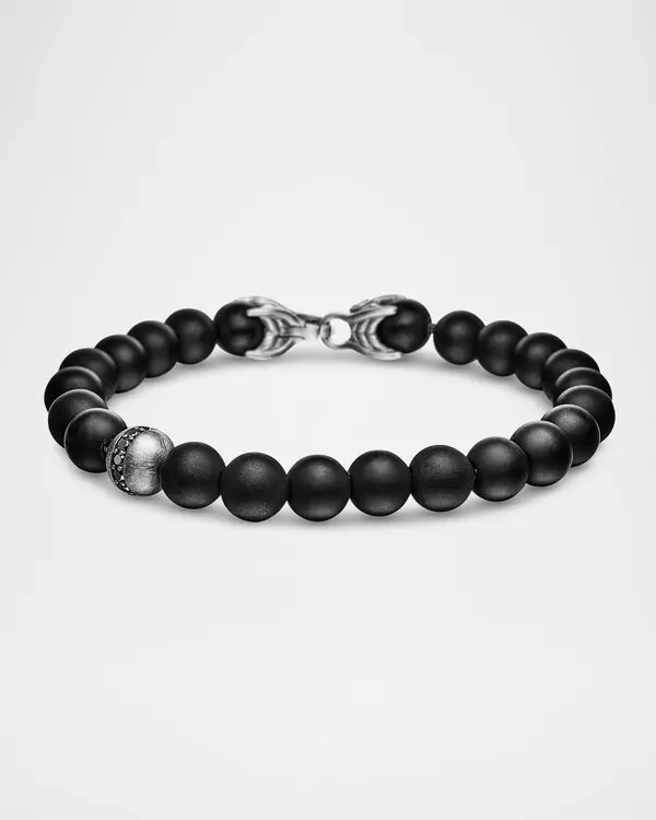 David Yurman Spiritual Beads Bracelet With Diamonds And Onyx - Black Onyx/black Diamond