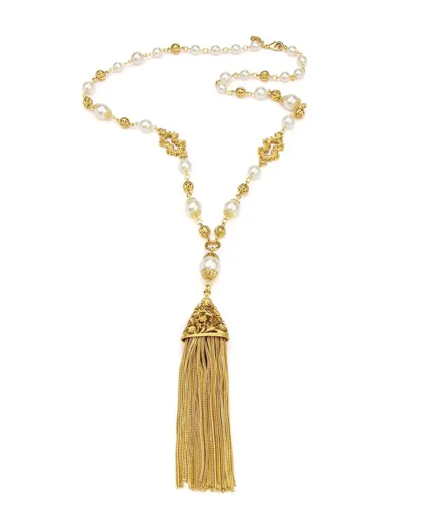 BEN-AMUN Chain Tassel Pendant Necklace - Gold