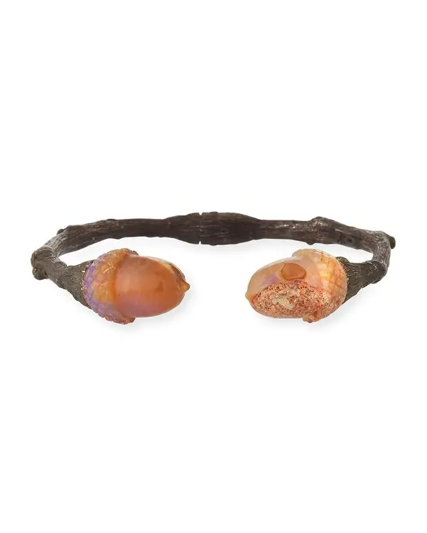 K BRUNINI Twig Collection Acorn Opal Cuff